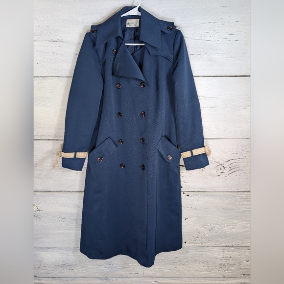 Kmart | Jackets & Coats | Vintage Koret Navy Blue Trench Coat Womens 2 ...